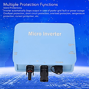 Grid Tie Inverter, DC PV Input MPPT Pure Sine Micro Inverter, WiFi or Mobile APP Monitor, Automatic Power Lock, 120V Waterproof Solar Panel Inverter with Integrated AC Output