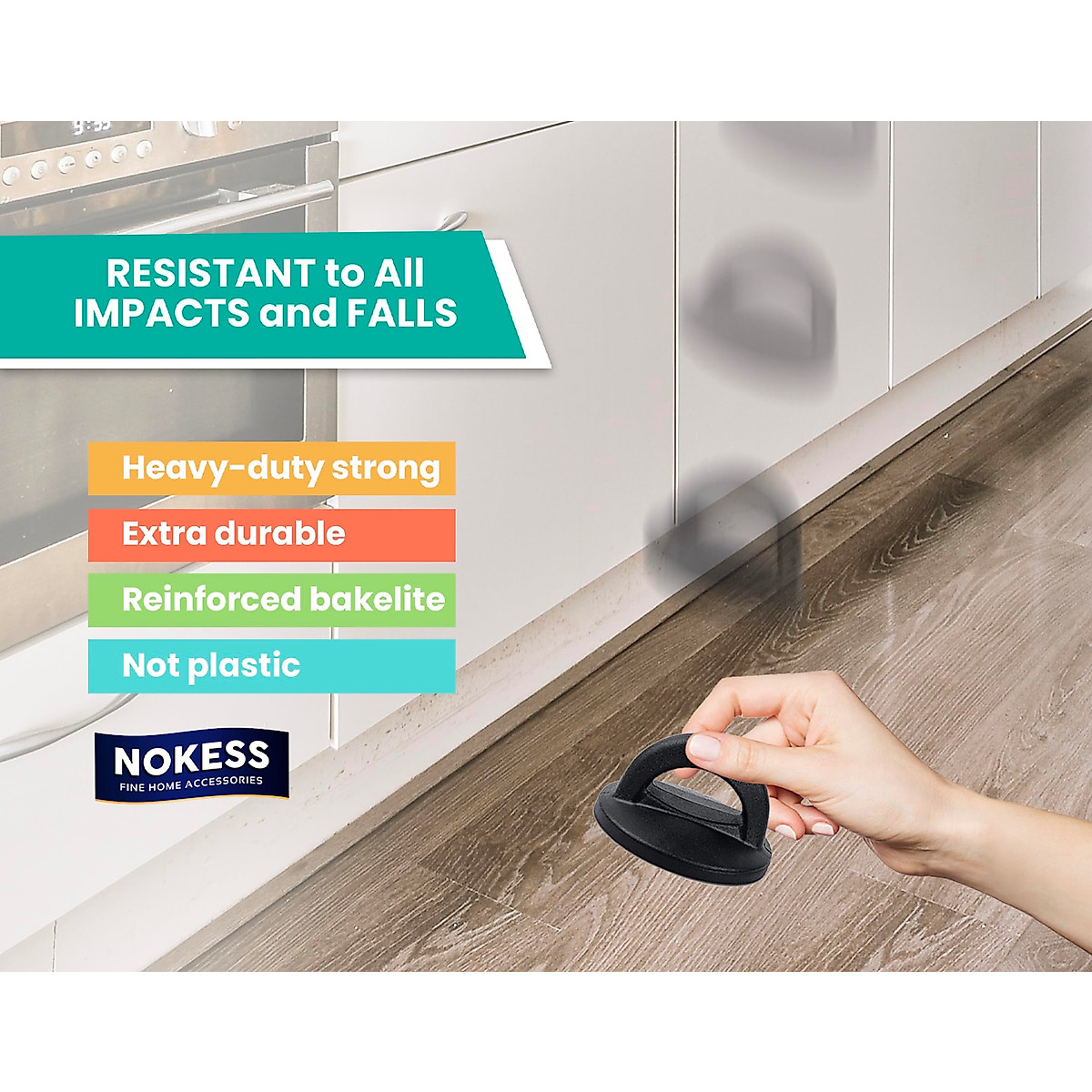 NOKESS Universal Pot Lid Knob Compatible with Crockpot Lids, Pan Lid Replacement Handle, Heat Resistant Pot Knob for Glass, Steel Lids, Easy Grip Lid Handle, Kitchen Cookware, 2.75”x1.77”