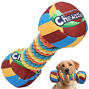 Duuclume Tough Dog Chew Toy for Aggressive Chewers, Squeaky Dumbbell Toy for Indoor Outdoor Playing, Indestructible Interactive Dog Toys for Small Medium Large Dogs Grind & Clean Teeth