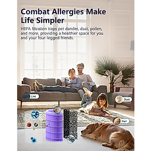 Dayette Air Purifiers for Pets Large Room Up to 2200 Ft² with Air Quality Monitor,Auto Mode and Sleep Mode, HEPA Filter Captures Pet Allergies, Smoke, Dust, Pollen, AP301 Pet