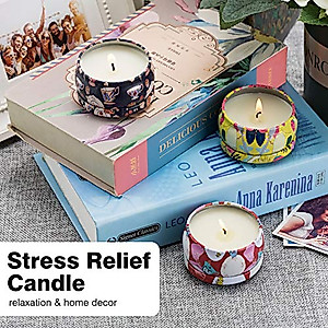 Howemon Scented Candles Gift Set, Natural Soy Wax Portable Travel Tin Candles Women Gift with Strongly Fragrance Essential Oils for Stress Relief and Aromatherapy - 16 Pack