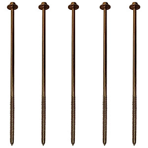 (25) 8" - Zinc Coated Rust Resistant Timber Tie - Heavy Duty 1/4" - Hex Head Structural Screw - 5/8" Wide Flange Head with coarse Thread for Secure Hold - Heavy Duty 3/16" Shank for Extra Strength