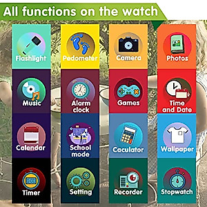 Kids Smart Watch Girls Boys - Smart Watch for Kids Watches for Ages 4-12 Years with 14 Puzzle Games Music Video Alarm Calculator Flashlight Children Learning Toys Birthday Gifts Toddler Watch (Pink)