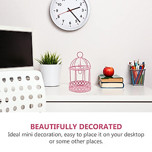 Metal Wall Hanging Bird Cage Mini Desktop Storage Decor Hollow Iron Bird Cage Organizer Home Office Desktop Decor 3pcs Bird Cage Tealight Holder