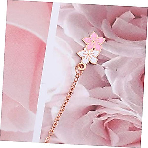 SAFIGLE Metal Bookmarks Chinese Gift Book Gifts Book Page Holder Book Marking Tag Retro Bookmarks Gift Pendant Round Fan Books Bookmarks Plant Printing Beautiful Magnet Bookmarks Rose Gold