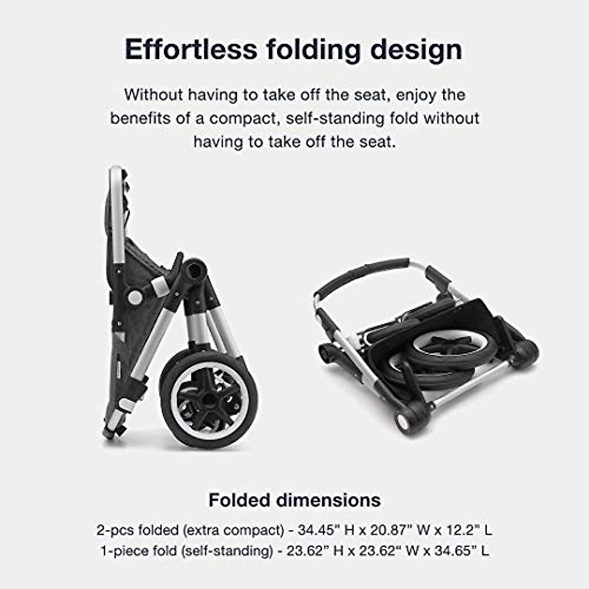 Bugaboo Lynx - The Lightest Full-Size Baby Stroller - All-Terrain with an Effortless Push and One-Handed Steering - Compatible with Bugaboo Turtle One by Nuna Car Seat - Alu/Black