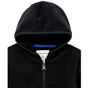 Amazon Essentials Men's Polar Fleece Full-Zip Hooded Jacket, Black, Medium