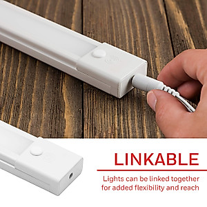 UltraPro 12in. Touch On/Off Plug-in LED Fixture, 2 Pack, Warm White, Bar, Under Cabinet, Kitchen, Closet Light, 44405