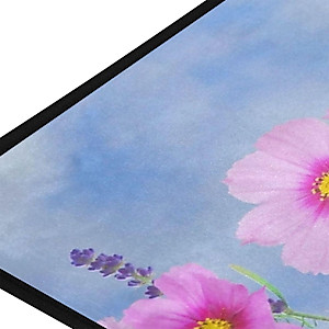 Tatenale Kitchen Mat Washable Non Slip Kitchen Rugs for Floor Standing Home Office Hallway Laundry 39x20Inch Purple Floral