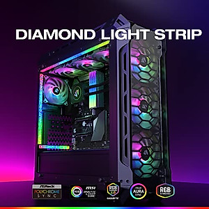 AsiaHorse Acrylic ARGB LED Strip for PC Case with 5V 3-pin ARGB LED and 4-pin Header, Compatible with Aura SYNC, Gigabyte RGB Fusion, MSI Mystic Light Sync - 5.6inches