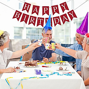 GLASNES Red Happy Birthday Banner Swallowtail Flag Happy Birthday Banner for Kids, Girls, Boys, Men, Women Party Supplies Decorations