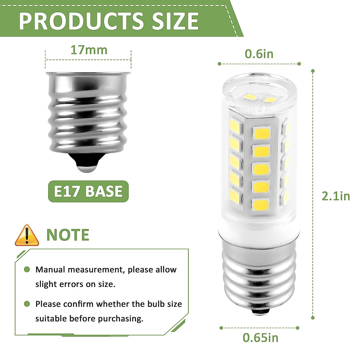 ROOAUG 5304517886 Kei D28A Refrigerator Light Bulb Replacement,E17 led Bulb,Freezer Light Bulb 3W AC100-130V 6000K Daylight White, 3PACKS