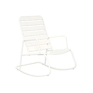 Novogratz 88065WHT1E Poolside Roberta Outdoor Rocking Chair, White