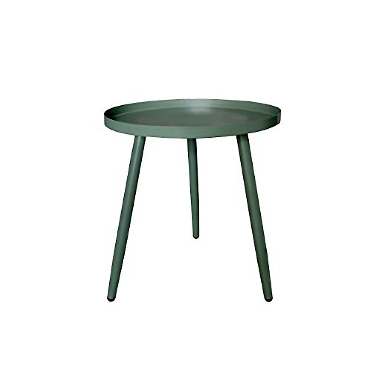 Kings Brand Furniture – Round Metal Side End Table, Nightstand Accent Table, Pedestal Plant Stand for Bedroom Living Room, Green