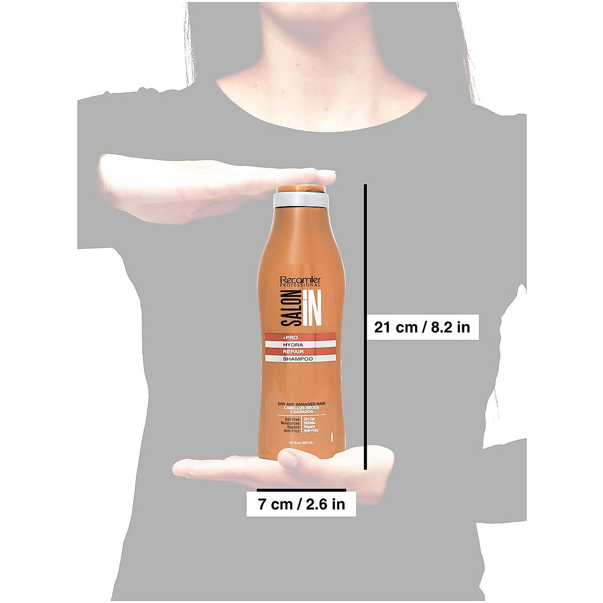 RECAMIER Salt Free Shampoo Repair and Ultra Hydrate Conditioner Hair Treatment Set 10.1oz +2 Nano Keratin Shots