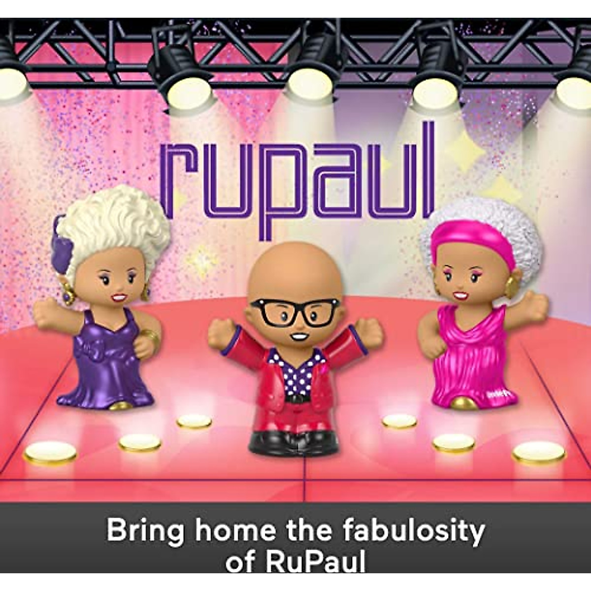 Little People Collector Rupaul Special Edition Figure Set In Display Gift Package for Adults & Fans, 3 Figurines