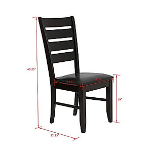 Dalila Slat Back Side Chairs Cappuccino and Black (Set of 2) 102722