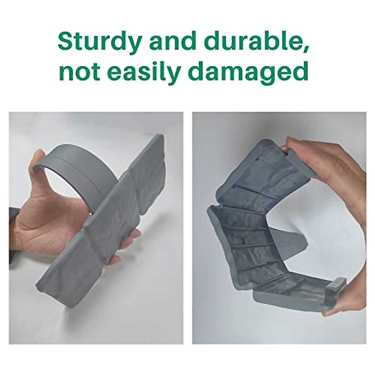 Garden Edging Border,20PCS Plastic Flower Bed Edging for 16ft Edging DIY Decorative Flower Grass Bed Border, (Grey)