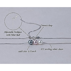 Sereney 30th birthday gifts for her sterling silver pearl necklace as 30 year old birthday gifts for women with three pearl beads on birthday gifts for turning 30 for daughter or friends