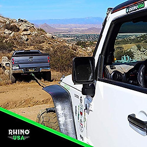 Rhino USA Shackle Hitch Receiver (Fits 2" Receivers) Best Towing Accessories for Trucks, Jeep, Toyota & More - Connect Your Rhino Tow Strap for Vehicle Recovery, Mounts to 2" Receiver Hitches