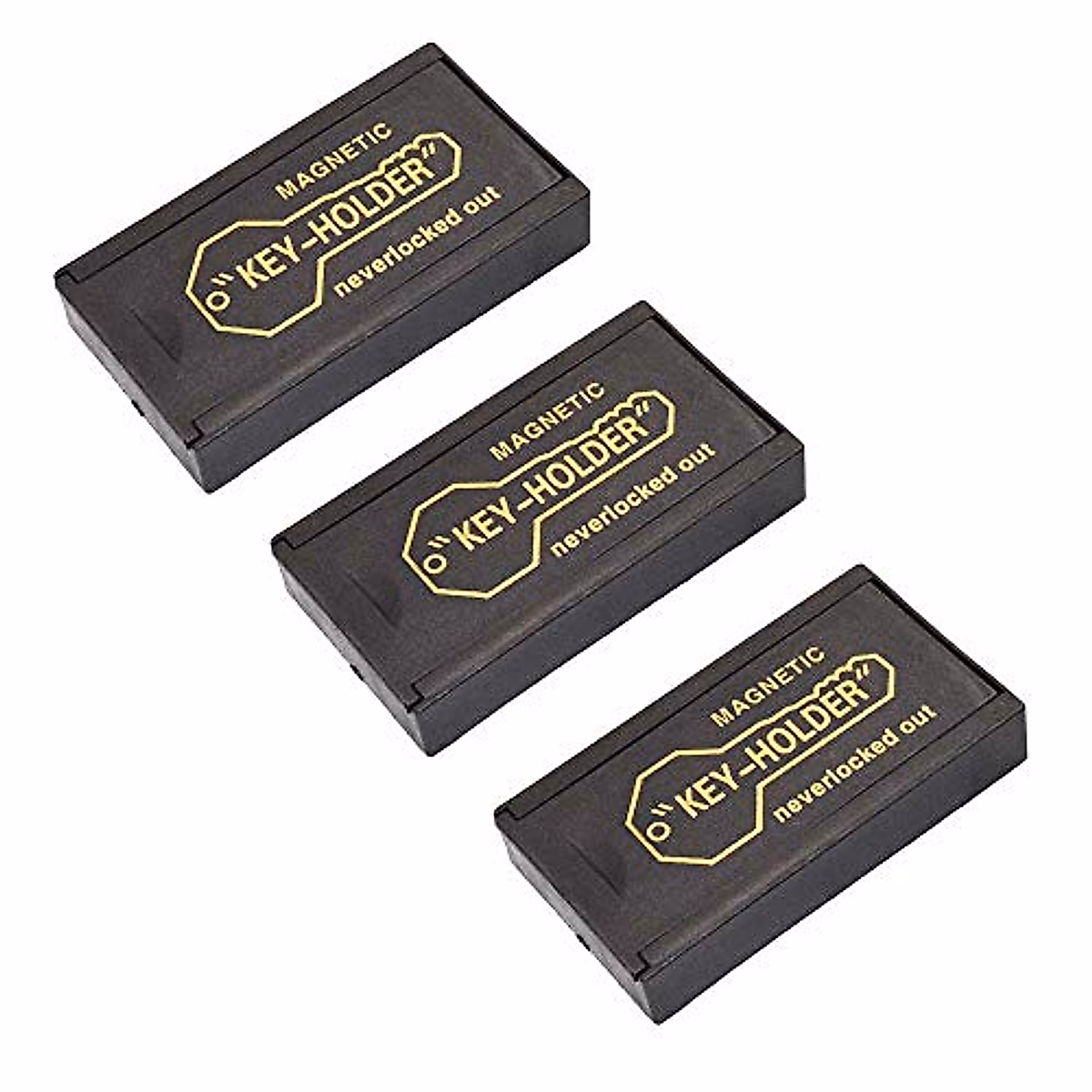 TRUVUE 3 Pack Magnetic Key Holders for Hiding Spare Keys | Size 3" X 1.75" X 0.5" Each | Rust Resistant & Weather Resistant Case | Great for Hiding Keys and Small Objects to Metal Surfaces