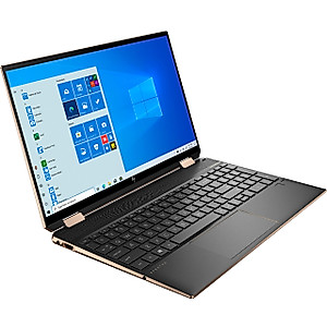 HP Spectre X360 15.6-inch 4K UHD Touchscreen 512GB SSD + 32GB Optane 11th Gen i7 (16GB RAM, Quad-Core i7-1165G7 up to 4.7GHz, Windows 10 Home, 3840 x 2160) Nightfall Black, 15-eb1043dx (Renewed)