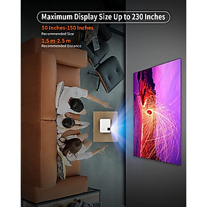 Projector Mini 1080P Supported Portable Projector Home Cinema Movie Projector with VGA, HDMI, TF, AV, USB and Remote Control