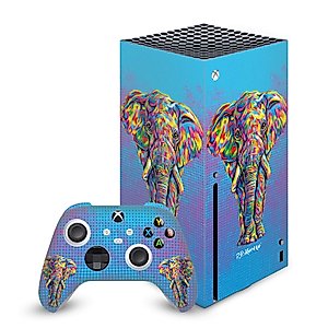Head Case Designs Officially Licensed P.D. Moreno Elephant Animals II Vinyl Sticker Gaming Skin Case Cover Compatible with Xbox Series X Console and Controller Bundle