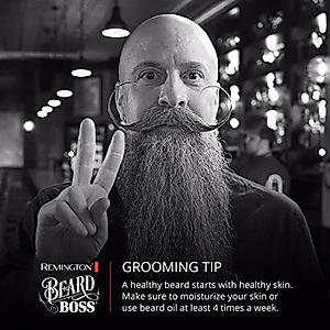 Remington Vacuum Beard Trimmer, 11 Setting Adjustable Length Comb (2-18mm), Vacuum Trimmer for Beard, Mustache, and Stubble, Rechargeable Lithium Power, Washable, Removable Blades