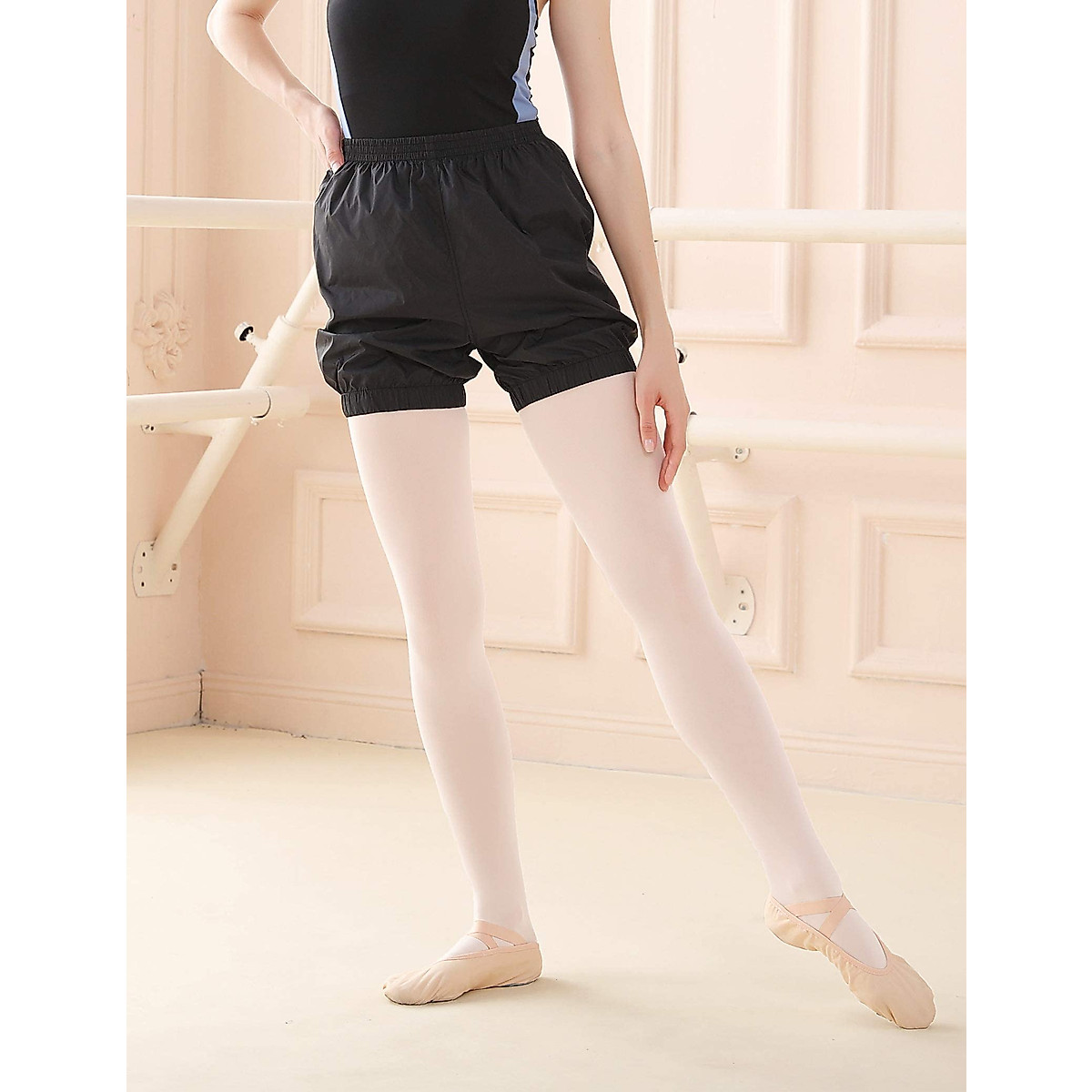 Daydance Black Dance Pants Ripstop Women Ballet Shorts Bloomers for Work Out