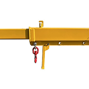 INTSUPERMAI Forklift Jib Boom Crane with 0-75° Adjustable Tilt Angle, 2 Ton/4400 LB Forklift Mobile Crane, Adjustable Forklift Crane Attachment with Truss Hoist Jib Boom Hook, Max 12.14ft/3.7m Length