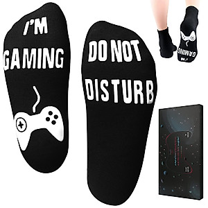 Do Not Disturb I'm Gaming Socks Men Gifts for Men,Fathers Day Dad Gifts From Daughter,Men Birthday Gifts for Teenage Boys,Dad,Husband