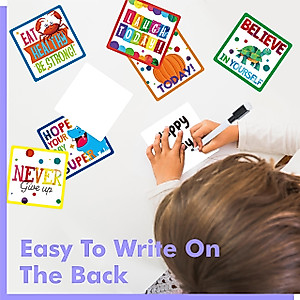 Gethelud 80 PCS Lunch Box Notes for kids, Inspirational Words with Adorable Designs Positive Affirmation Cards for Boys’ and Girls’ Lunch Boxes