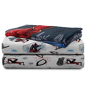 Jay Franco Marvel Spiderman Crawl Full Sheet Set - 4 Piece Set Super Soft and Cozy Kid’s Bedding - Fade Resistant Microfiber Sheets (Official Marvel Product)