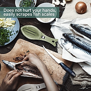 3 Pieces Fish Scaler Remover No Mess Fish Descaler Tool Fish Scraper Fast Cleaning Fish Skin Brush Cleaning Kit(Light Colors)