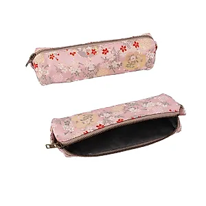 Oyachic Embroidery Pencil Case Flower Pencil Pouch Pen Box Pen Holder Organizer Bag Cosmetics Makeup for Office Supplies,pink