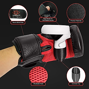 DeadEyeVR Ultimate Boxing Gloves - VR Boxing Mitts Controller Accessory for Thrill of The Fight FitXR BoxVR - Rift S, Oculus Quest 2, Index