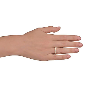 AVORA 10K Yellow Gold Simulated Diamond CZ Heart Fashion Ring - Size 7