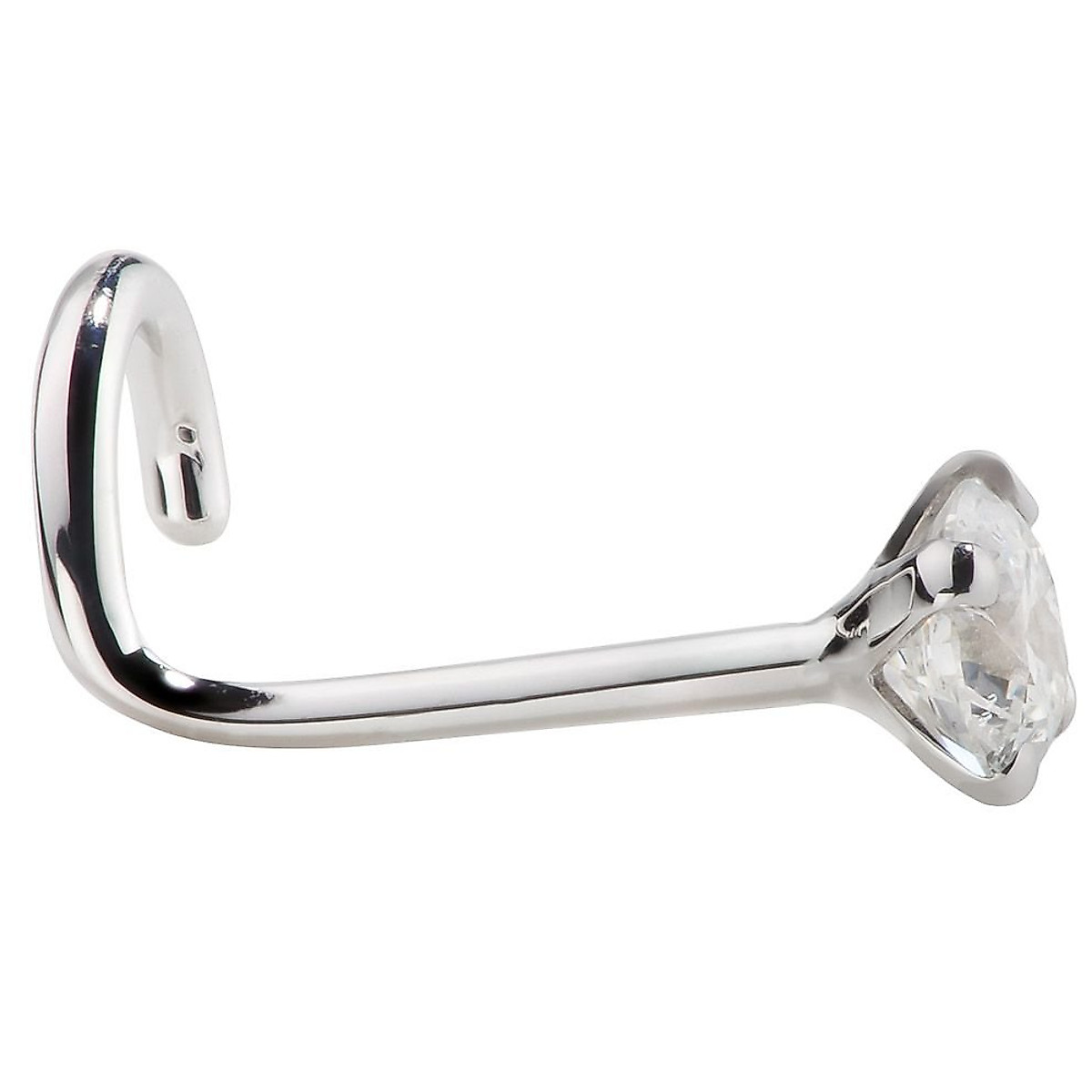 FreshTrends SI1 3mm 0.1 ct. tw Diamond 950 Platinum Twist Screw Nose Ring 18G