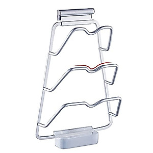 DOUBA Lid Portable Wall Hanging Pot Rack Cover Shelf Storage Space Aluminum Kitchen Organizer Hanger Dish Holder