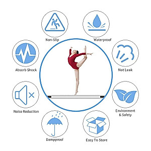 INFUNTABLE Inflatable Gymnastic Air Tumbling Practice Track Floor 10ft 13ft 16ft 20ft Exercise Mat With Pump 8In Thickness For Outdoor Yoga Training Cheerleading Beach Home Use (P2-Blue, 13ft x 6ft x 8in (4mx1.8mx0.2m))