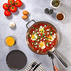 Goodful 12-Inch Stainless Steel Fry Pan with Universal Lid made from Stainless Steel and Glass Combo, Chrome