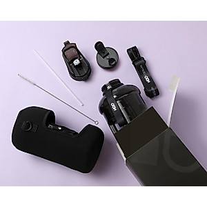 H2O Capsule 2.2L Half Gallon Water Bottle with Storage Sleeve and Covered Straw Lid – BPA Free Large Reusable Drink Container with Handle - Big Sports Jug, 2.2 Liter (74 Ounce) Jet Black