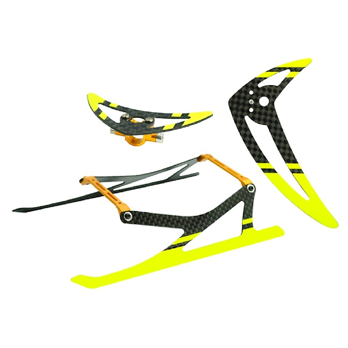 MICROHELI Aluminum/Carbon Fiber Landing Gear w/Fins (Yellow) - Blade 200 SRX