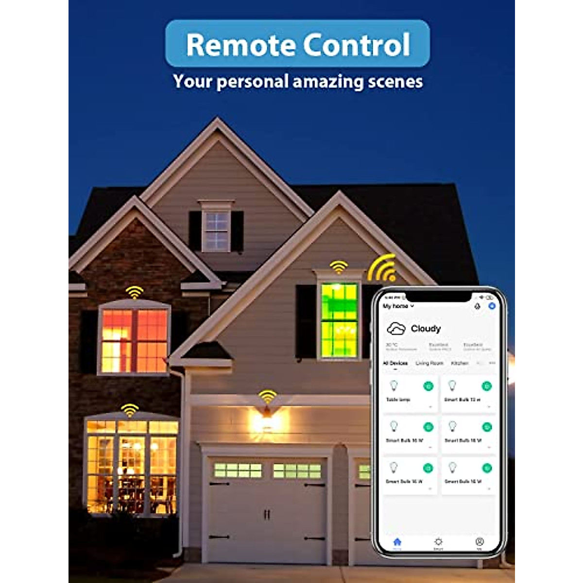 KHSUIN WiFi Smart Light Bulbs 150W Equivalent, 16W Dimmable 1600LM BR30 Flood Smart Bulb Works with Alexa Google Home No Hub, E26 Color Changing LED Alexa Light Bulb, 2700K-6500K RGBCW CRI>90, 4 Pack