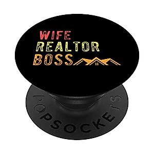 Wife Realtor Boss Real Estate Agent House Property Apartment PopSockets Swappable PopGrip