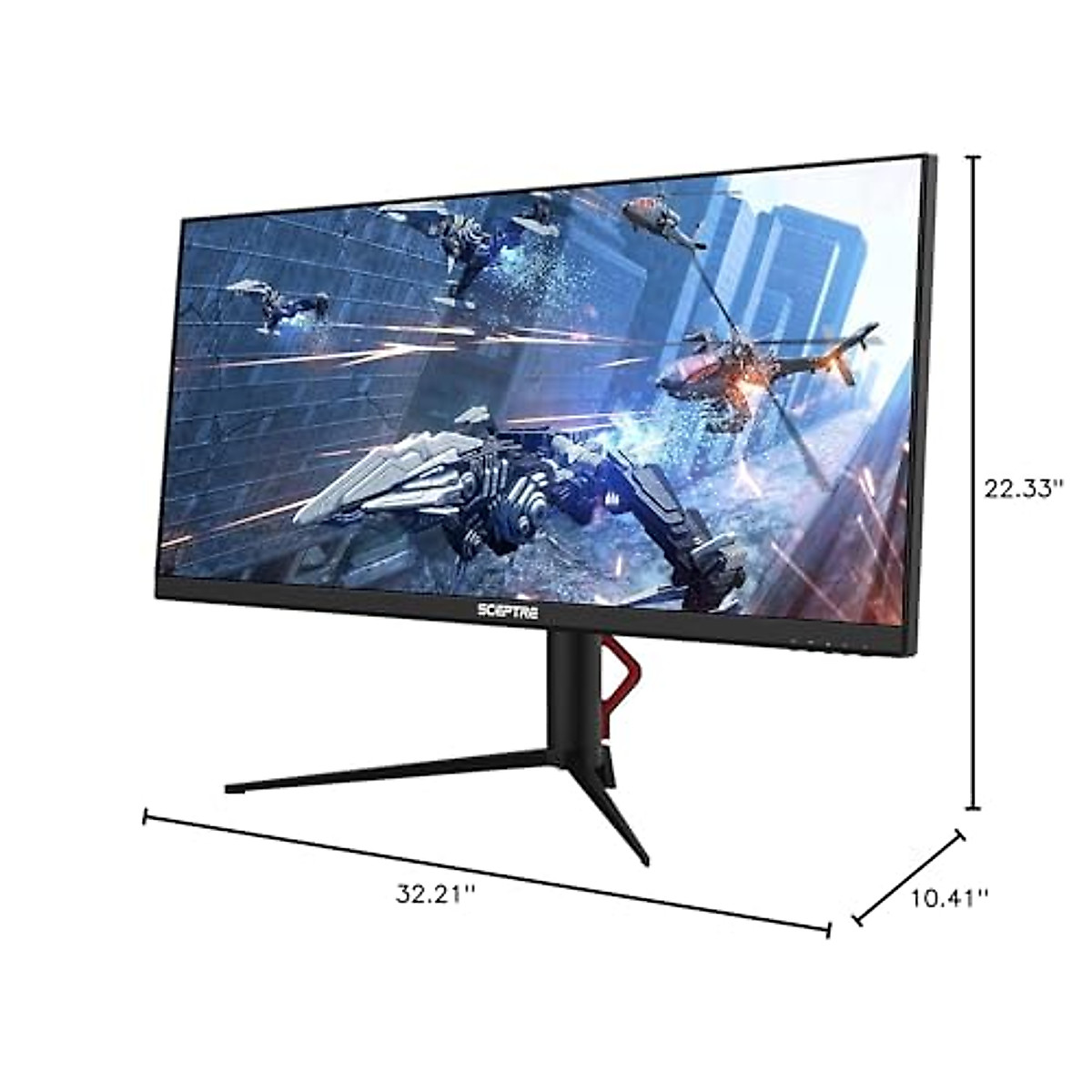 Sceptre 34" IPS UltraWide QHD 3440 x 1440 21:9 Gaming Monitor up to 144Hz DisplayPort HDMI 99% sRGB 1ms Height Adjustable Black 2021 (E345B-QUT168)