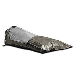 AquaQuest Hideaway Bivy Stealth Compact Single-Pole Hooped Tent Waterproof Breathable with Mosquito Bug Net Mesh for Hunting, Hiking, Camping - Olive Drab