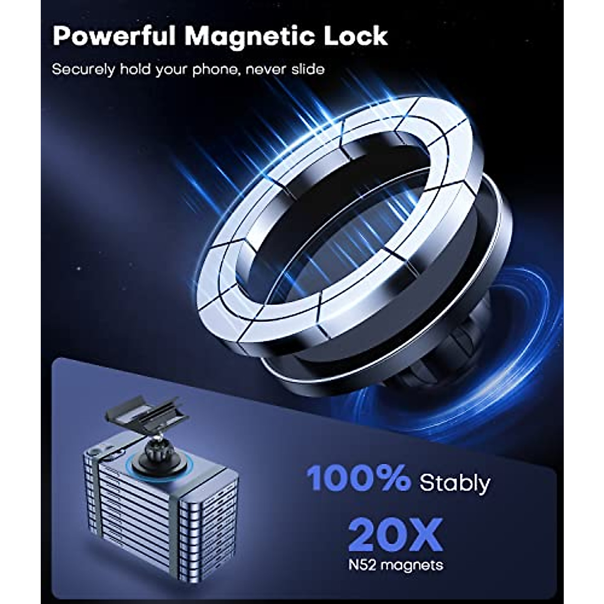 HolderProf 2022 2021 Tesla Model 3 Model Y MagSafe Phone Mount for iPhone 14/13/12 Series and Magnetic Cases, Air Vent Car Phone Holder Mount Fit for All Phone, Only Design for All Tesla Model y/3