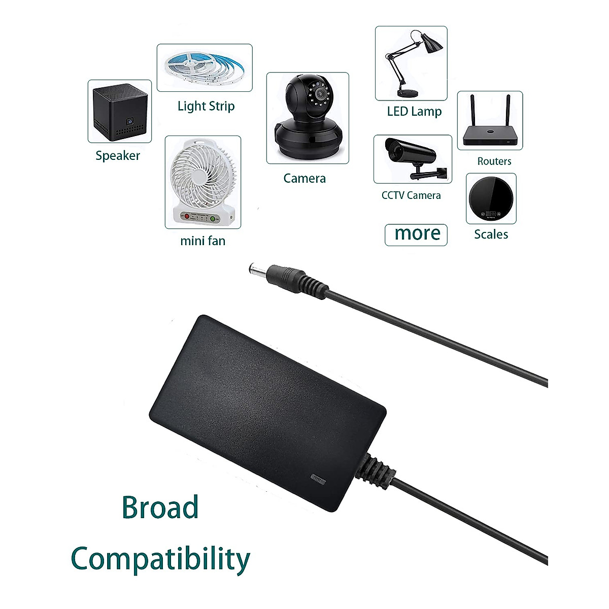 2 Pack HZHFCB 24V Power Supply Adapter 24 Volt 2A Power Supply AC to DC Converter Transformer Input AC 100-240V 50-60Hz and Output DC 24V with 5.5x2.5mm DC Tip for LED Strip 3D Printer CCTV System.